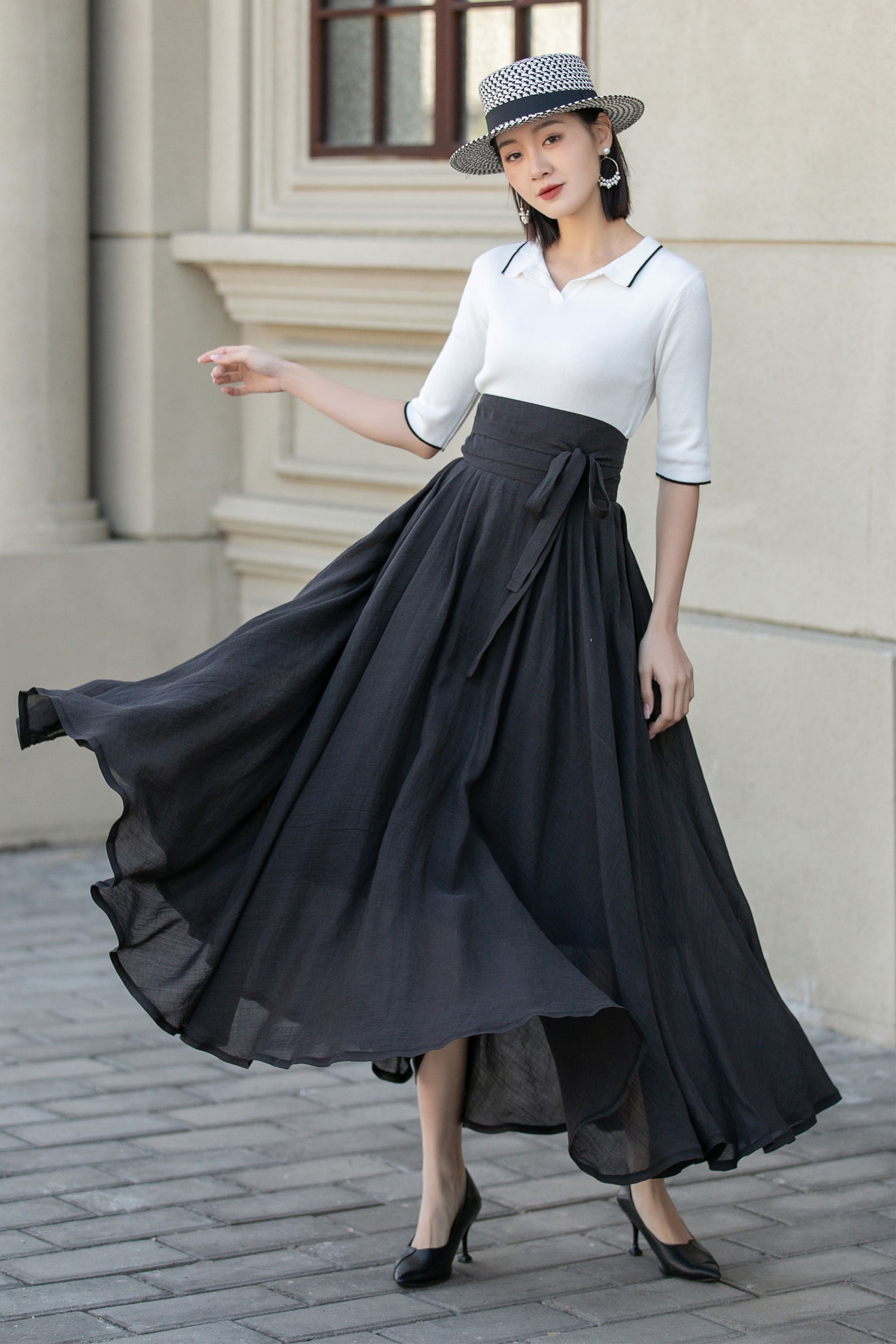 Summer Swing Chiffon Maxi Skirt, Circle Long Chiffon Skirt for Women ...