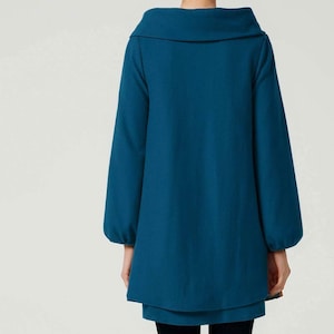 Wool Dress, Tunic Dress, Blue Wool Dress, Womens Dress, Winter Wool ...
