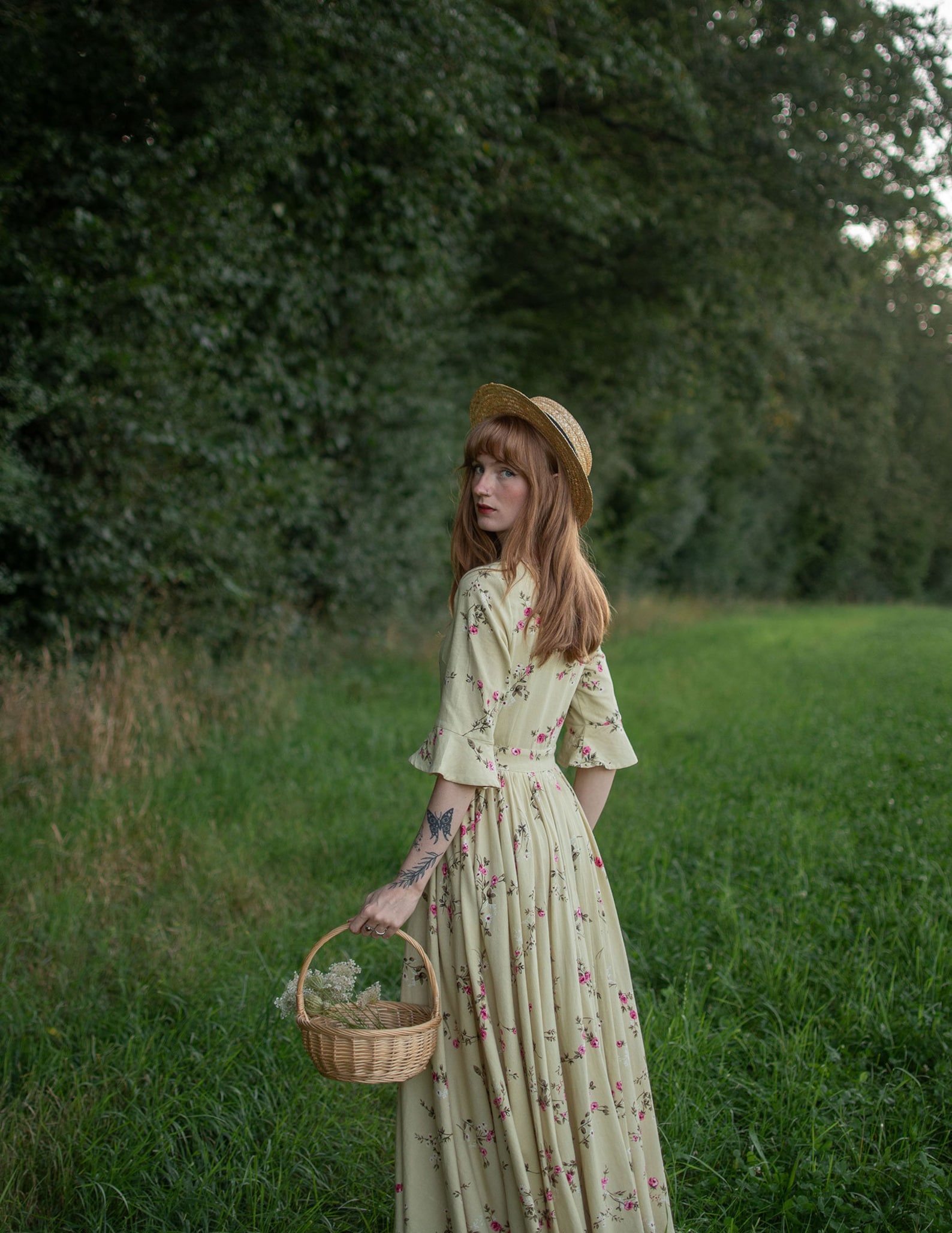 Vintage Inspired Floral Cottagecore Dress, Long Linen Dress, Prairie ...