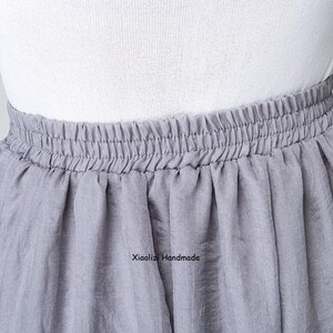 Summer Gray Swing Chiffon Skirt, Long Skirts for Women, High Waisted ...