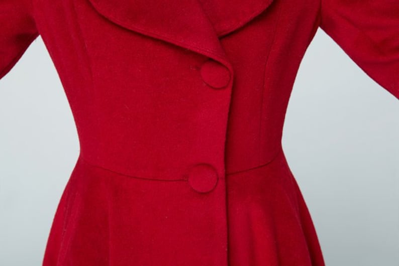 Red Wool Coat Princess Coat Winter Coat Red Coat Long Wool | Etsy