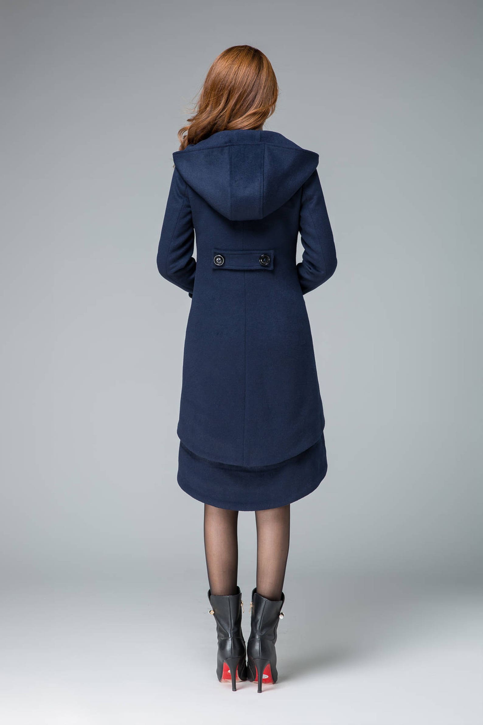 Asymmetrical Coat, Hooded Coat, Wool Coat, Winter Coat Women ...