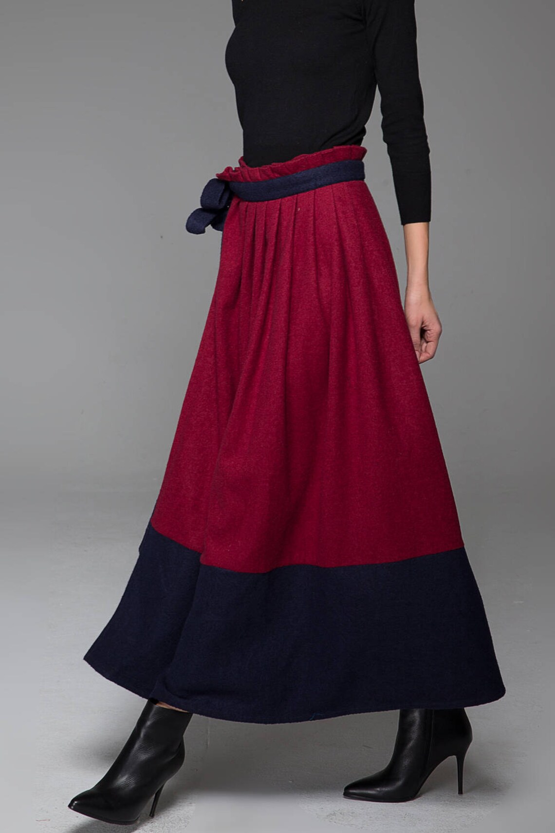 Long Wrap rok wolrok maxi rok patchwork rok winterrok | Etsy Nederland