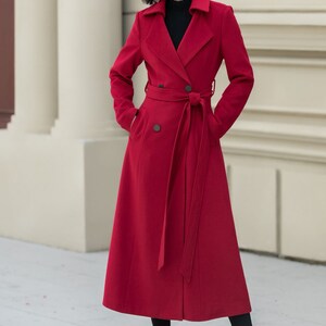 Red Wool Coat, Winter Coat Women, Trench Coat, A Line Coat, Warm Coat ...