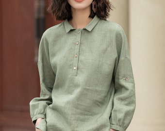 Linen Shirt, Causal Linen Blouse, Loose Fit Shirt, Spring Linen Shirt, Causal Linen Blouse, Loose Fit Shirt, Spring