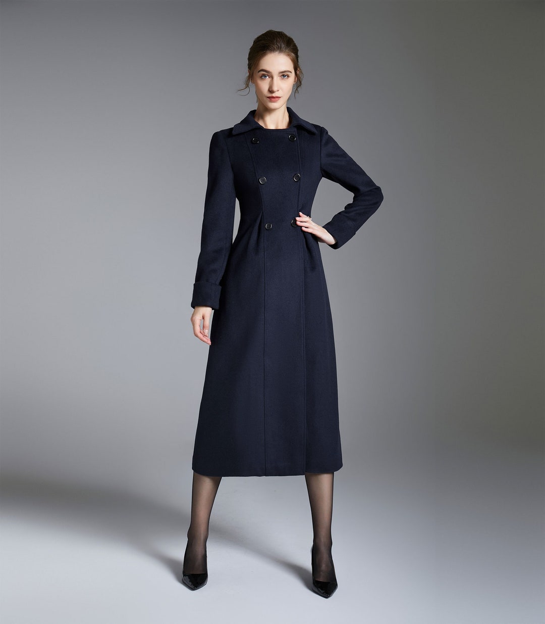 Women's Autumn Long Wool Coat Winter Warm Coat Fit and - Etsy
