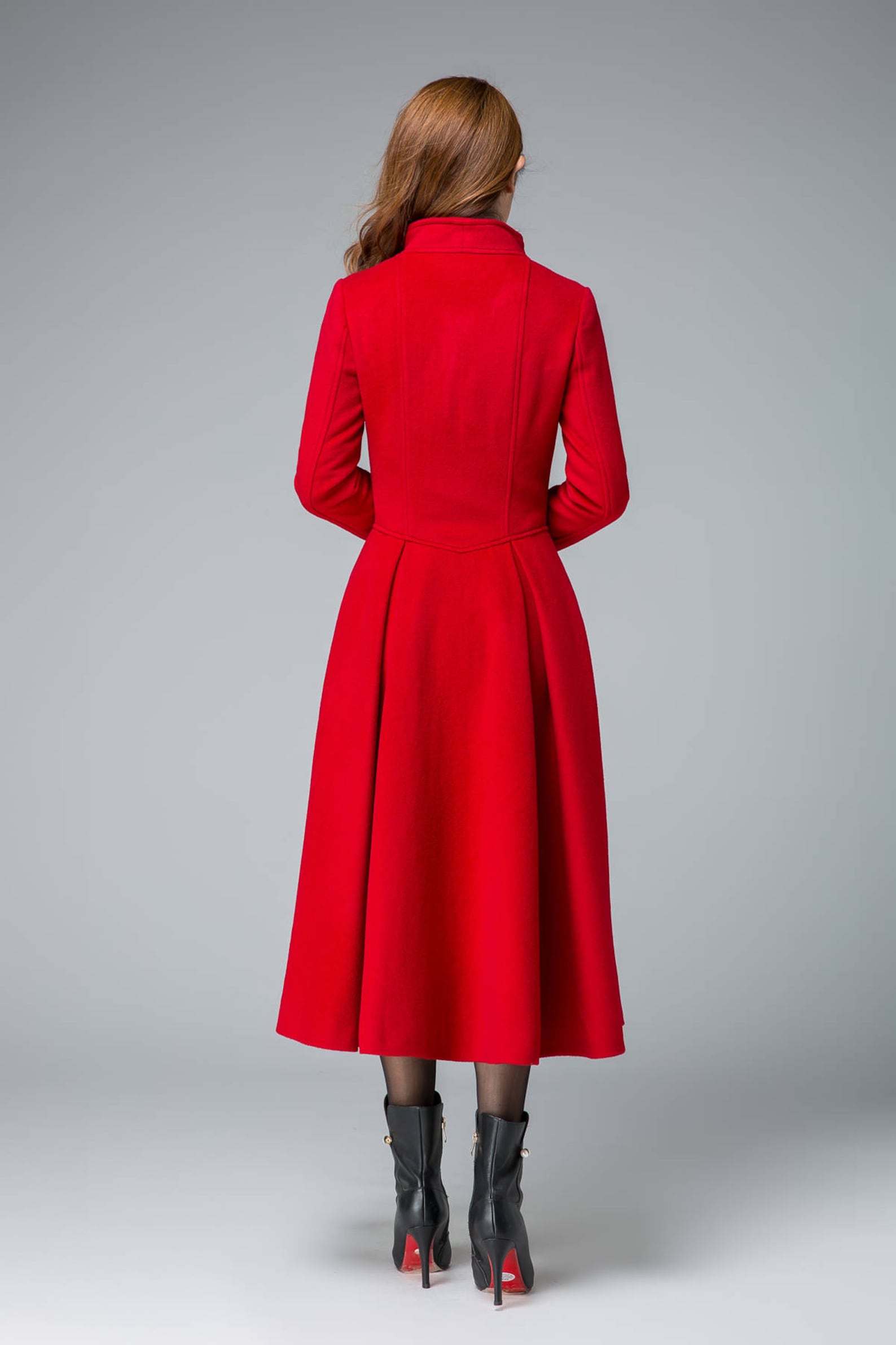 Coats for Women Red Winter Coat Asymmetrical Coat Pleated - Etsy