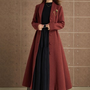 Women Maxi Wool Coat, Winter Warm Long Coat, Swing Coat Dress, Princess ...