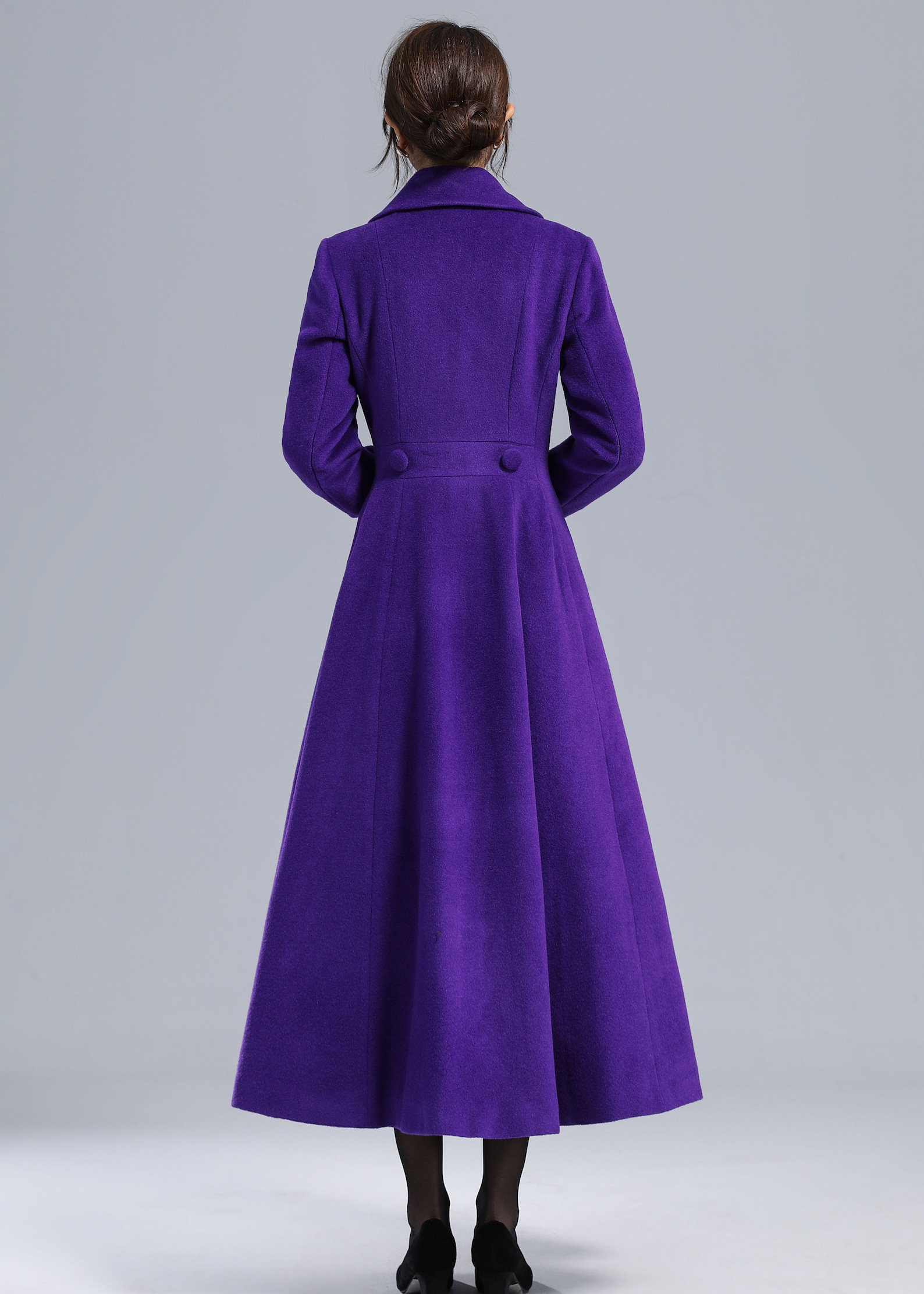 Vintage Inspired Purple Wool Trench Coat Women Princess Coat - Etsy
