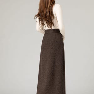 Wool Wrap Skirt, Long Wool Skirt, Brown Wool Skirt, Winter Wool Skirt Women, Casual Skirt ...