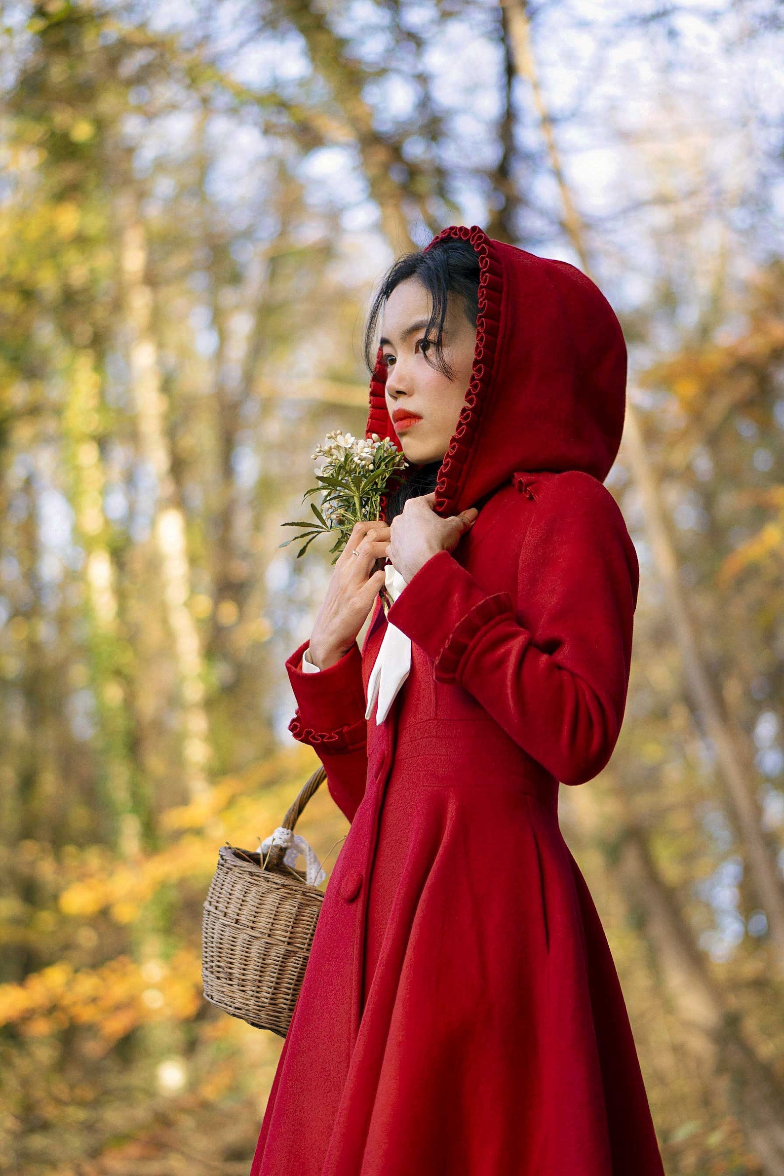 A Little Red Riding Hood Wool Coat Long Wool Coat Vintage | Etsy