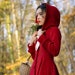 A Little Red Riding Hood Wool Coat, Long Wool Coat, Vintage Inspired ...