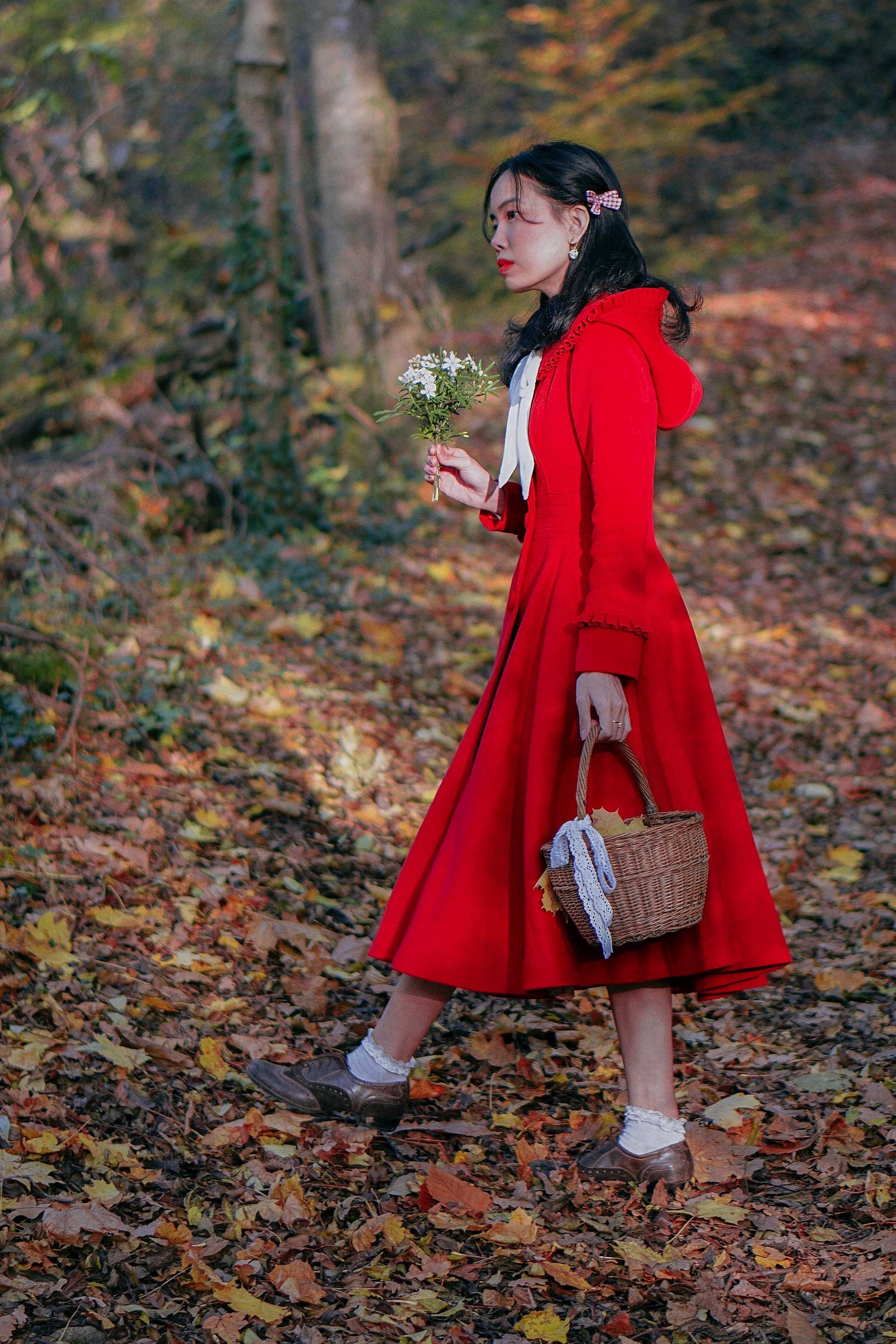A Little Red Riding Hood Wool Coat Long Wool Coat Vintage | Etsy