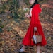 A Little Red Riding Hood Wool Coat, Long Wool Coat, Vintage Inspired ...