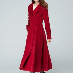 Red Wool Coat, Princess Coat, Winter Coat, Red Coat, Long Wool Coat ...