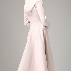 Pink Wool Coat, Women Coat, Maxi Coat, Winter Coat, Coat Dress, Hooded ...