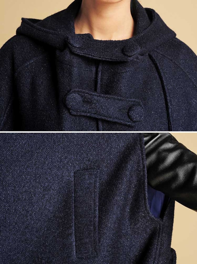 Hooded Wool Cape Coat Autumn Winter Wool Cloak Coat - Etsy