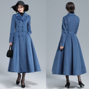 Vintage Inspired Long Wool Princess Coat Women Fit and Flare | Etsy