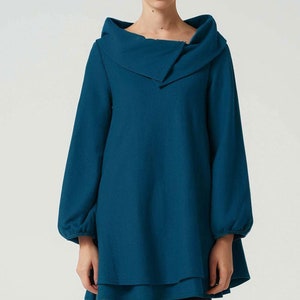 Wool Dress, Tunic Dress, Blue Wool Dress, Womens Dress, Winter Wool ...