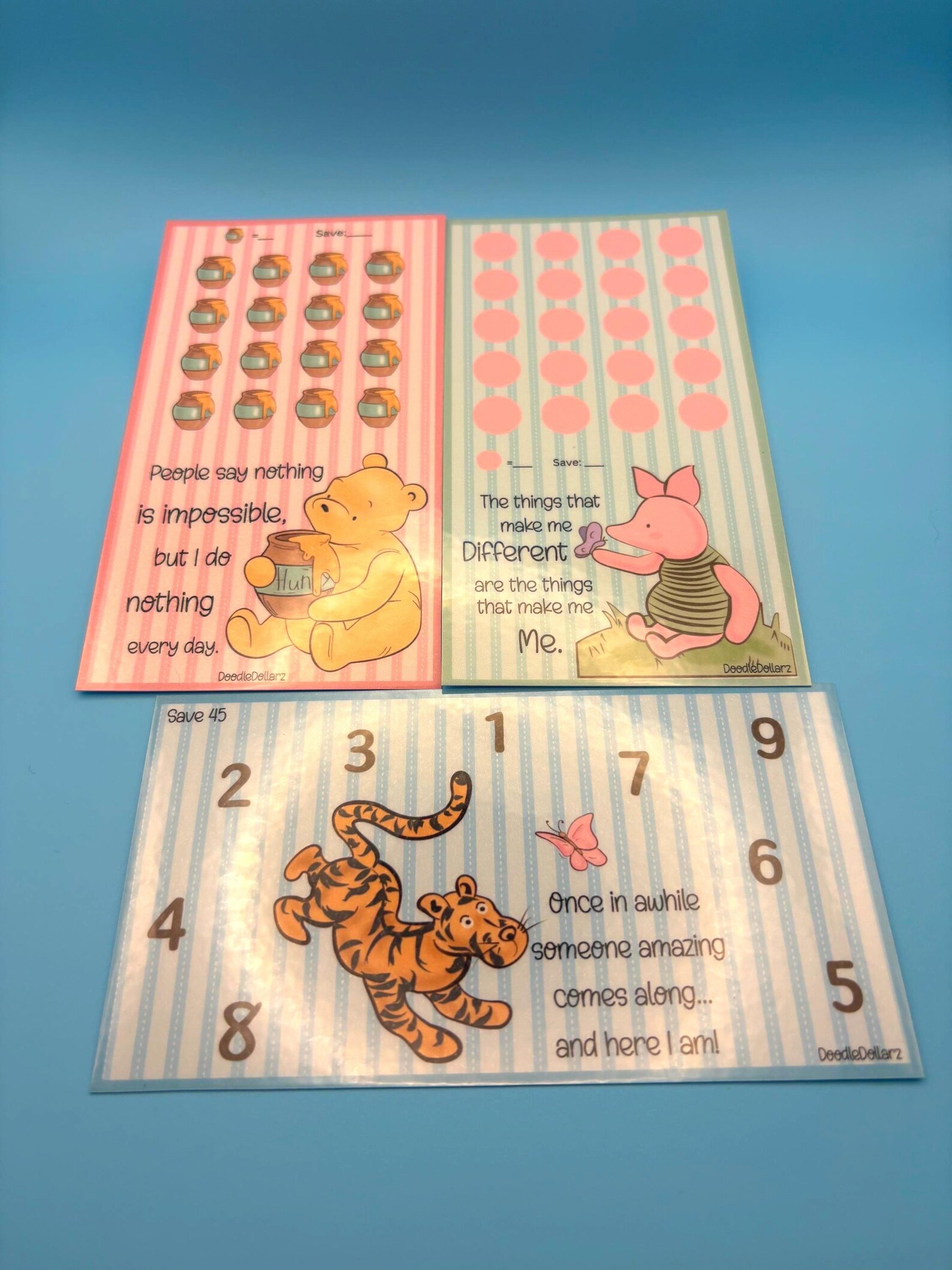 Winnie-the-pooh Mini Savings Challenges, A6 Budget Binder Cards (set of ...