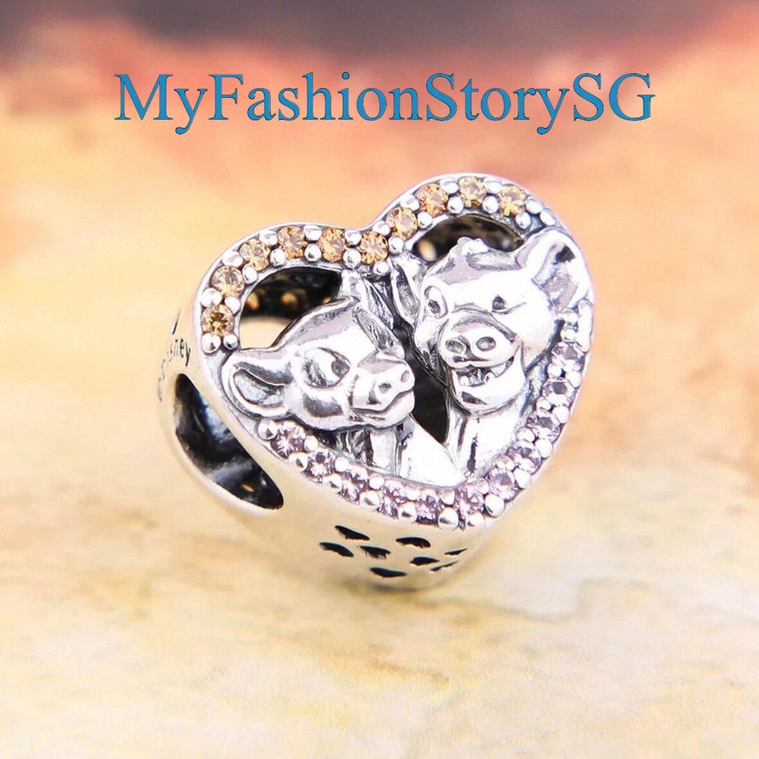 Disney Simba and Nala Silver Heart Charm Fit Bracelet Necklace Pendants ...