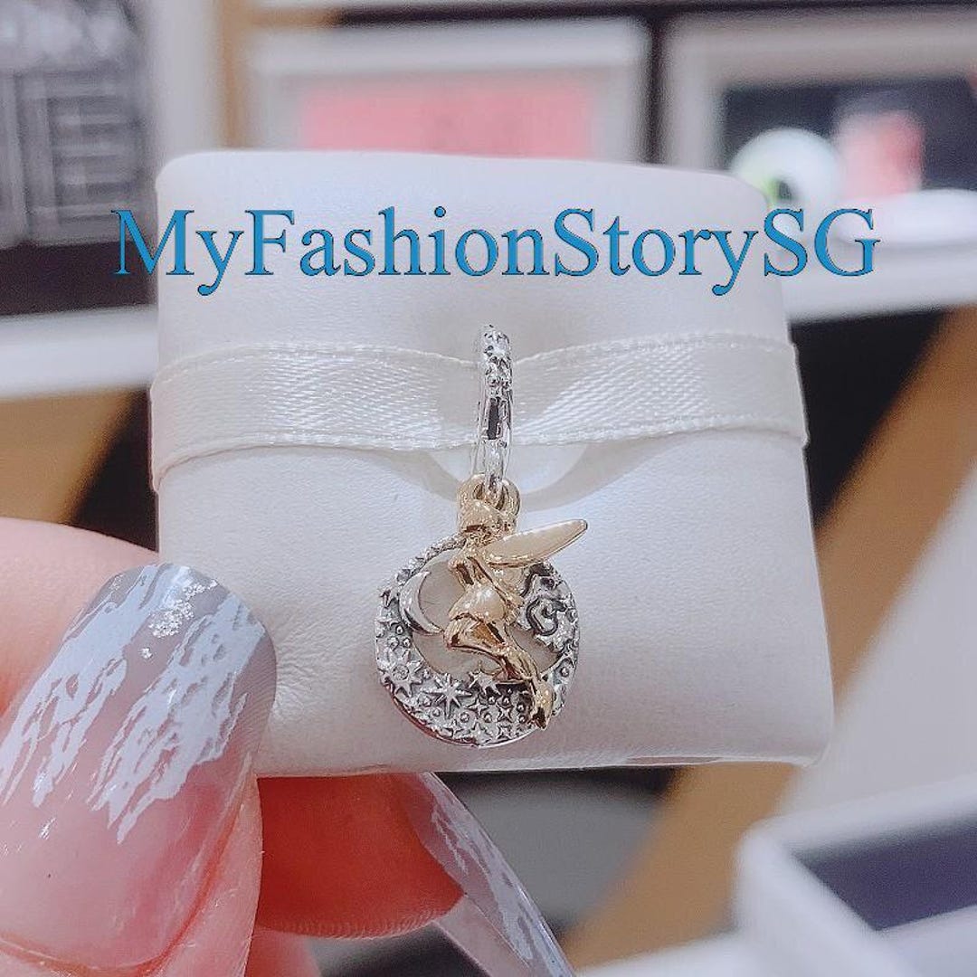 Disney Gold Tinkerbell Fairy Charm Fit Bracelets Necklace Pendant Women ...