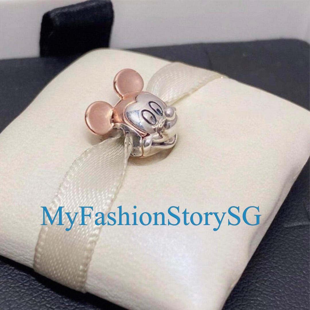 Disney Two-tone Essence Mickey Mouse Charm Fit Bracelet Necklace ...