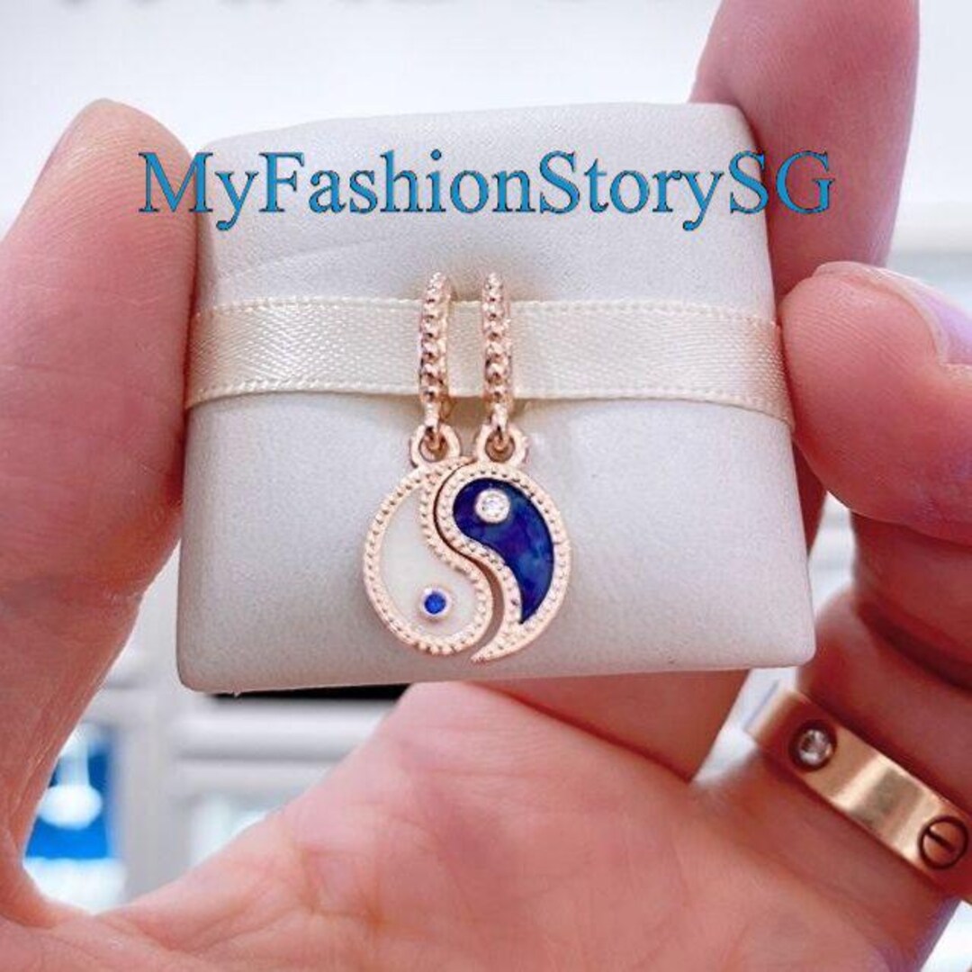 Splittable Yin & Yang Sparkling Dangle Charm Beads Fit Bracelet ...