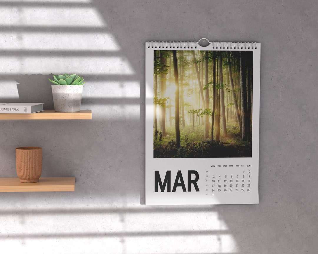 Nature Photo Calendar 2025 Editable Canva Template Printable Photo Wall ...