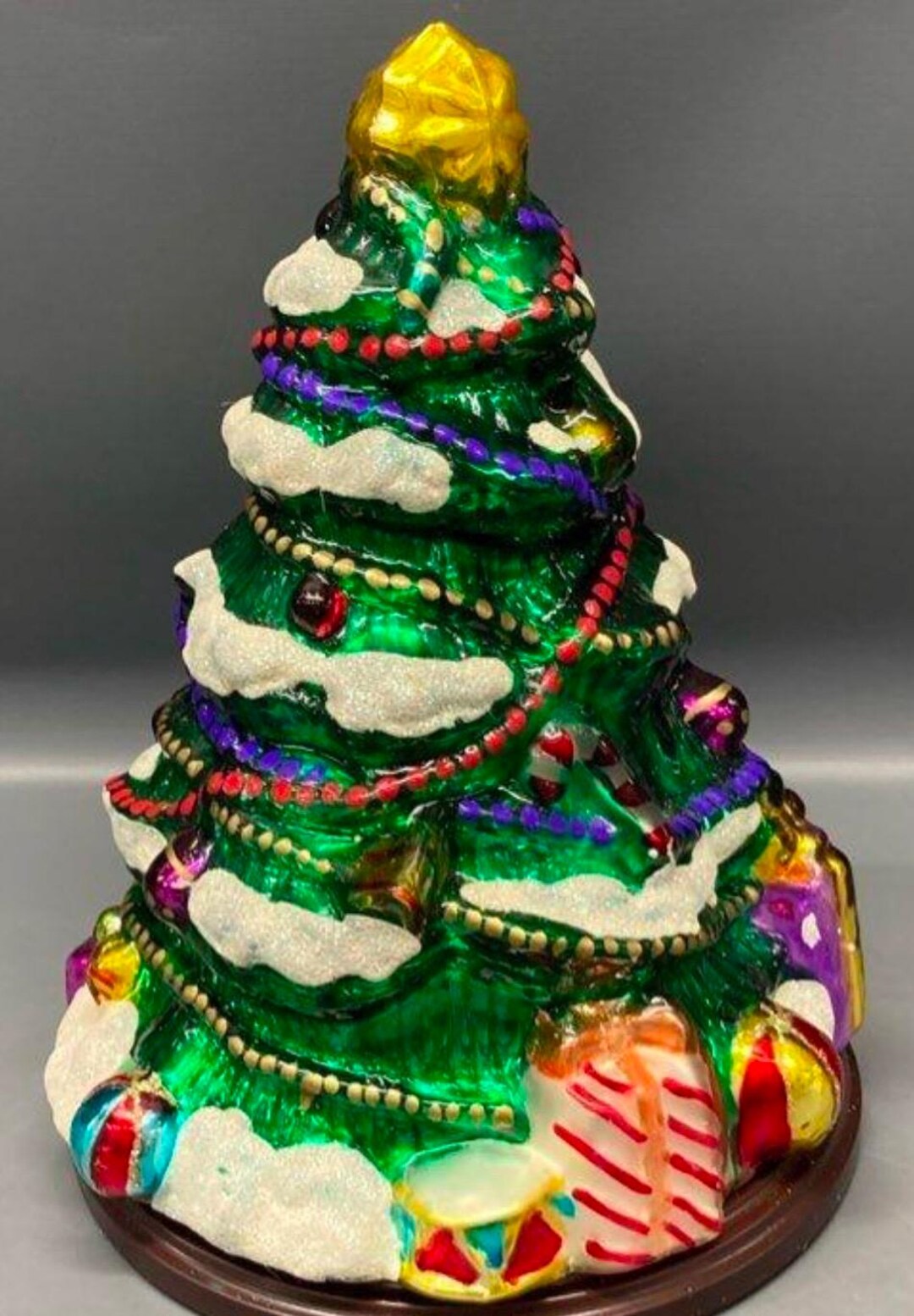 Vintage Thomas Pacconi Mercury Glass Snowy Christmas Tree With Gifts 11 ...