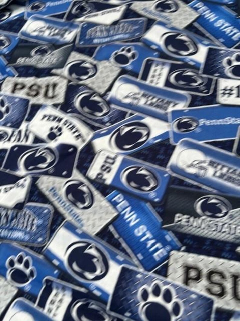 Penn State Fan License Plate Theme Fabric - 42 Inch Width - Etsy