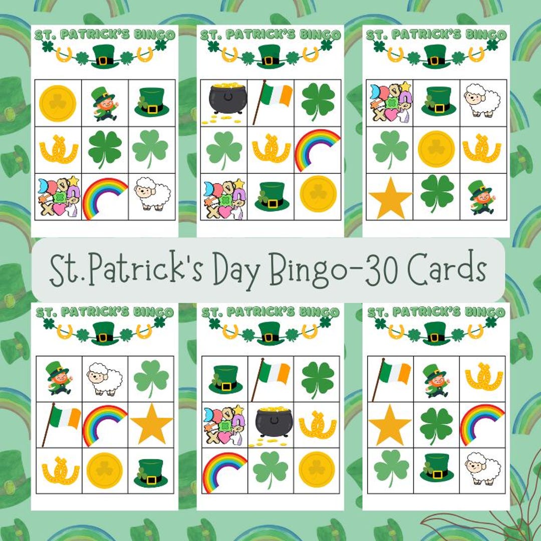 St. Patrick’s Day Bingo - 30 Printable Cards - Etsy