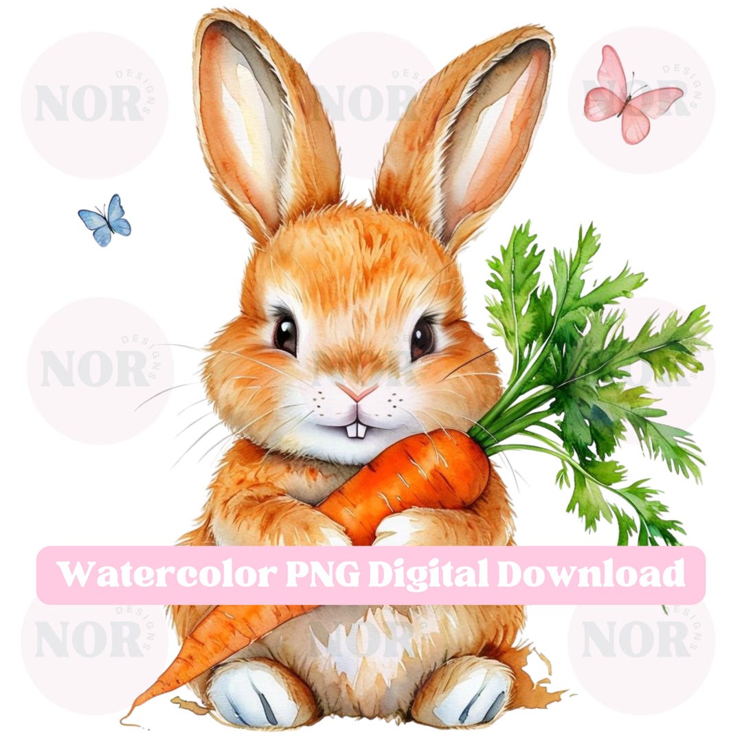 Watercolor Easter Clipart Bundle | Cute Bunny, Pastel Easter Eggs ...