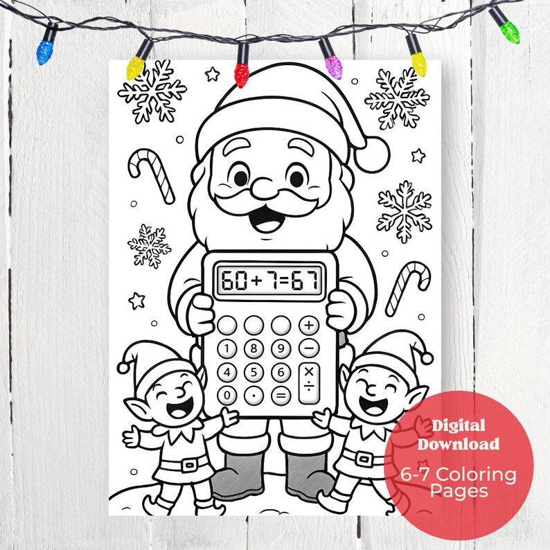 6-7 Christmas Coloring Pages | Elf, Santa, Reindeer, Penguin | Funny ...