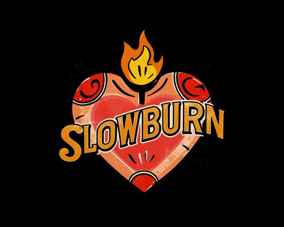 Slow Burn Romance Digital PNG File | Flaming Heart Book Lover Design - Etsy