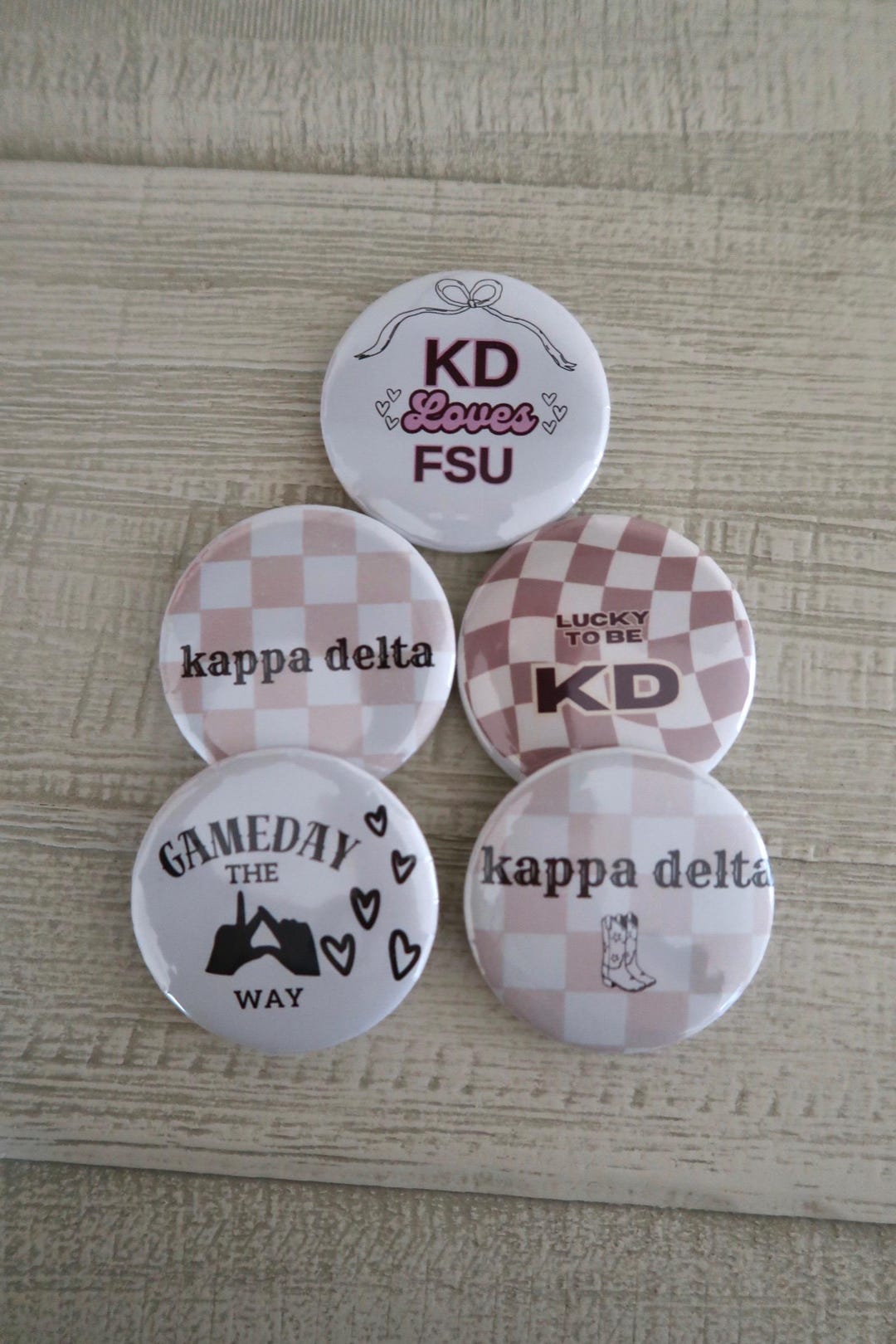 KD FSU Kappa Delta Florida State University Pin Button for Tailgate and ...