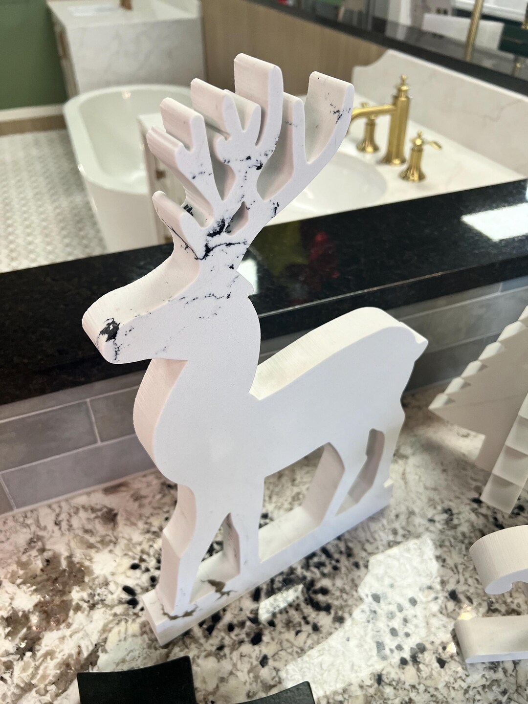 Handcrafted Quartz Stone Reindeer Decor Natural Crystal Reindeer ...