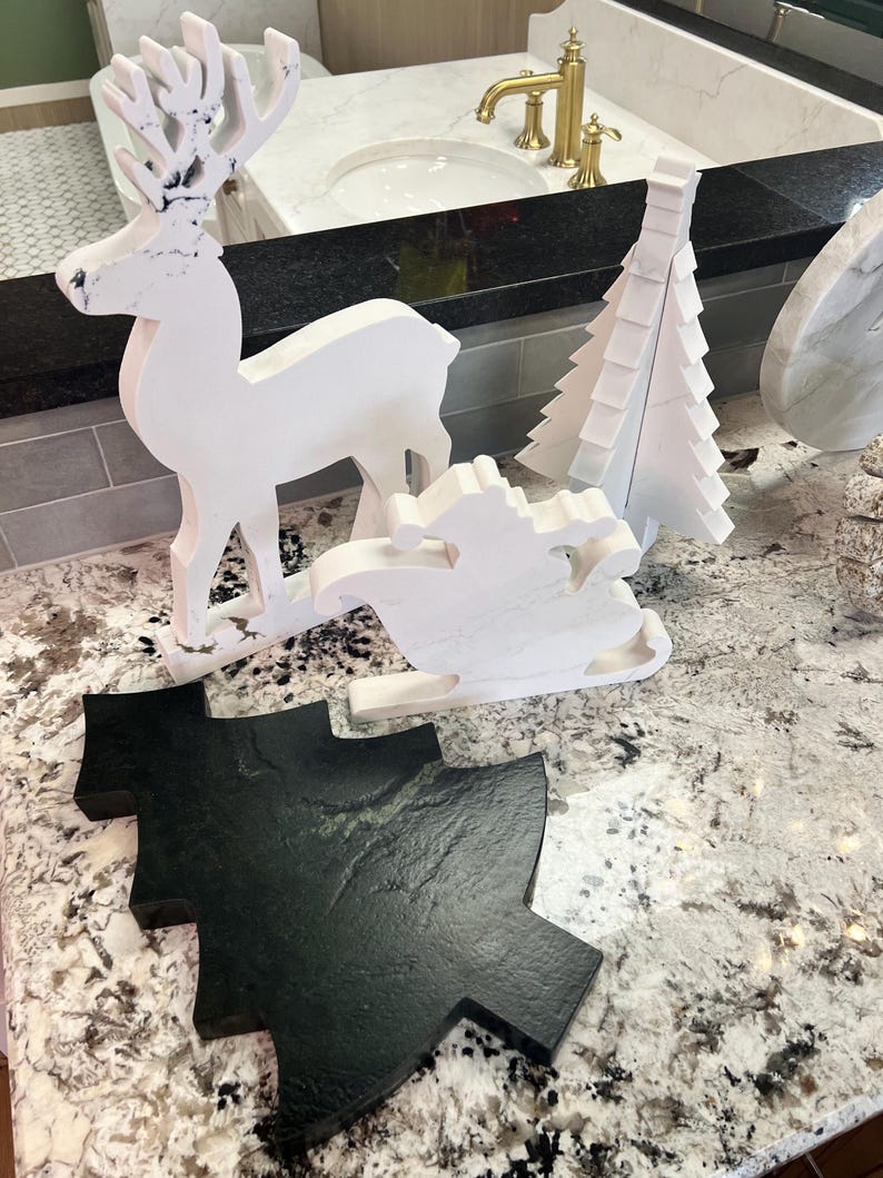 Handcrafted Quartz Stone Reindeer Decor Natural Crystal Reindeer ...