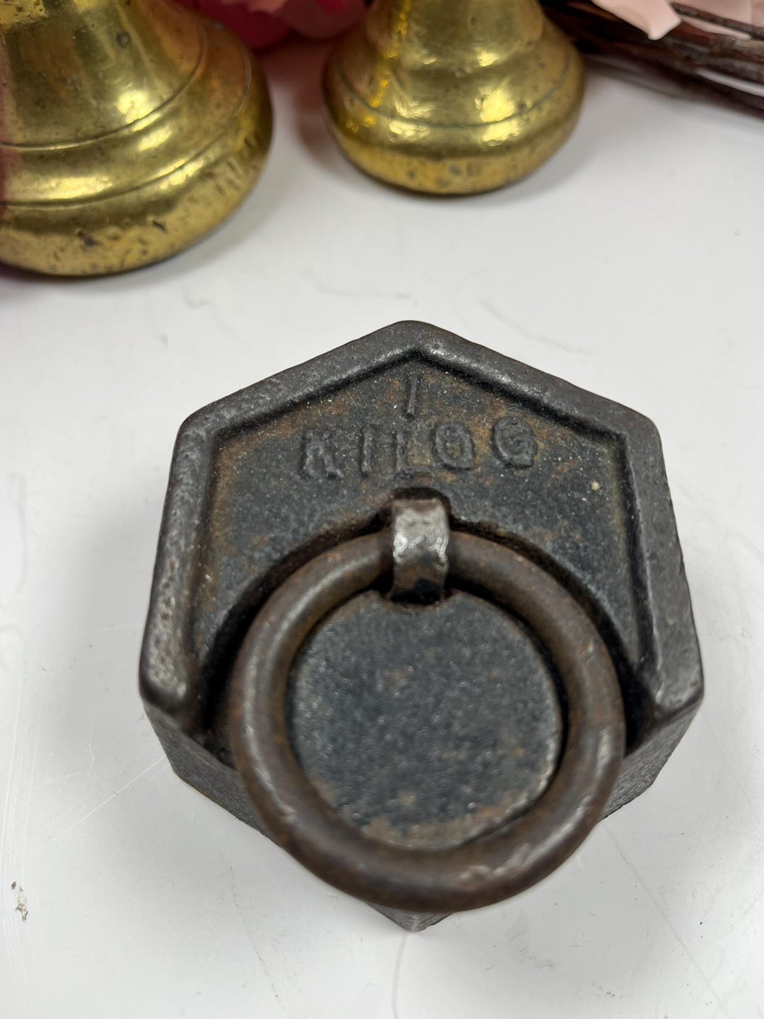 1kg Cast Iron Hex Weight With King George VI Mark | Vintage 1953 ...