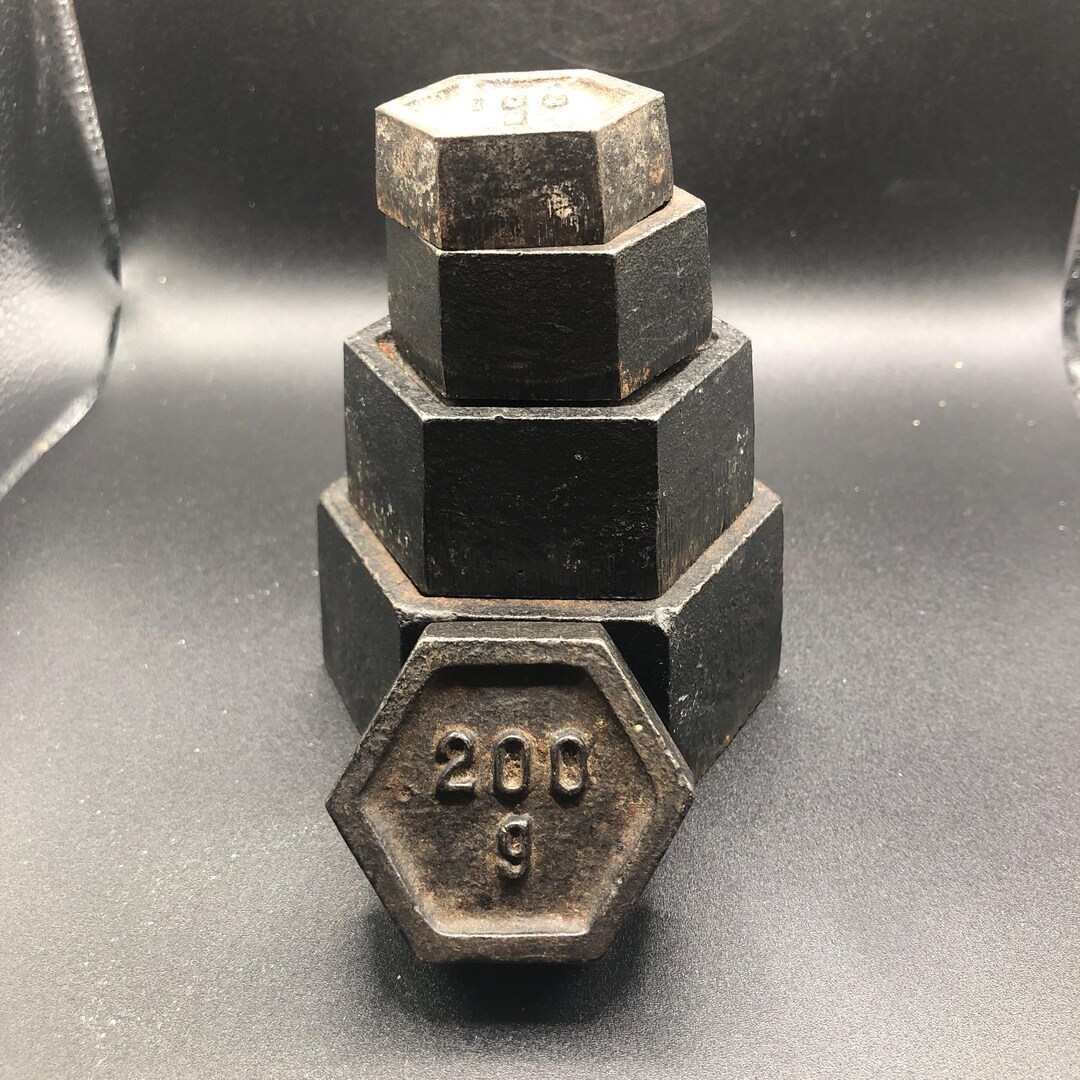 Vintage Set of Five Hexagonal Stacking Cast Iron Weights - Etsy