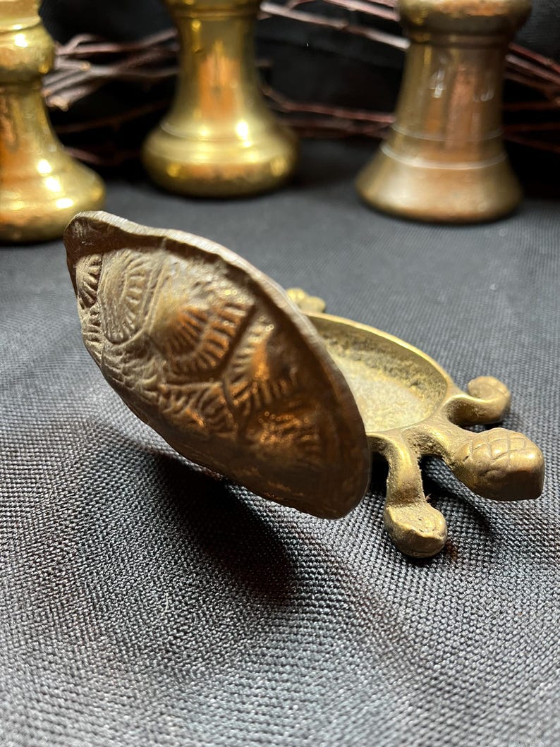 Vintage Brass Tortoise Vesta Case Circa 1950 With Hinged Lid, Good Luck ...