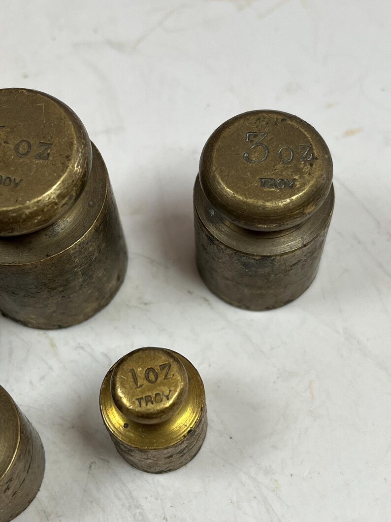 Vintage Brass Troy Ounce Weights Set – 10-5-3-2-1 Antique Brass - Etsy