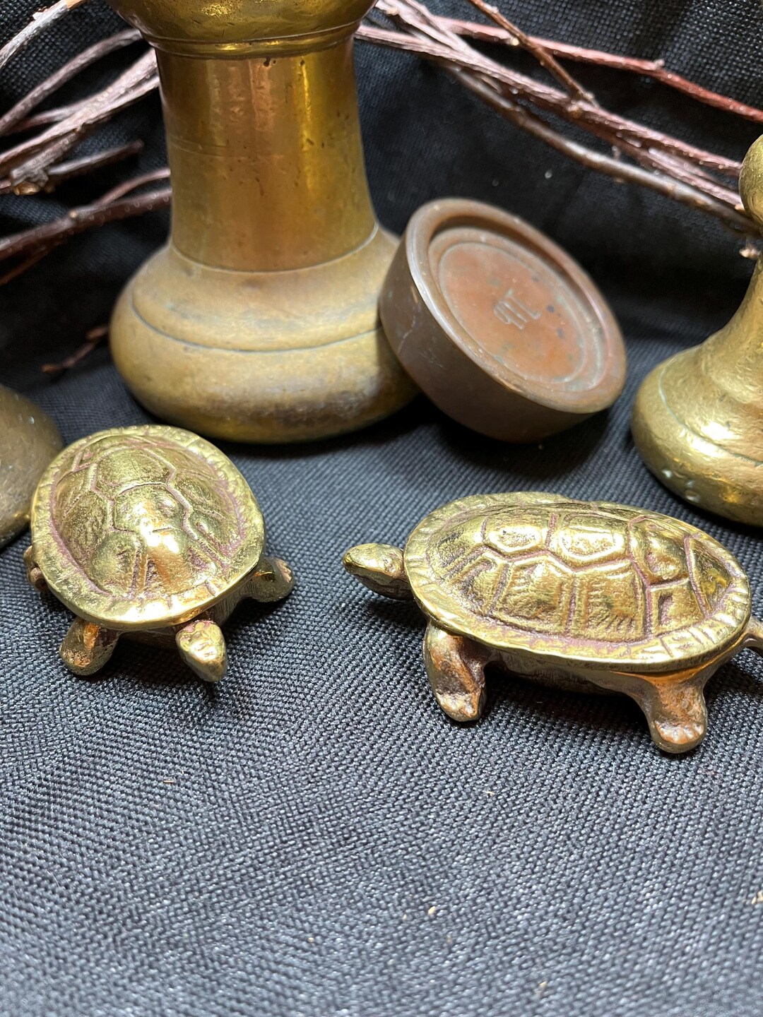 Vintage Brass Tortoise Vesta Match Safes Pair, 1960s Figural Match ...