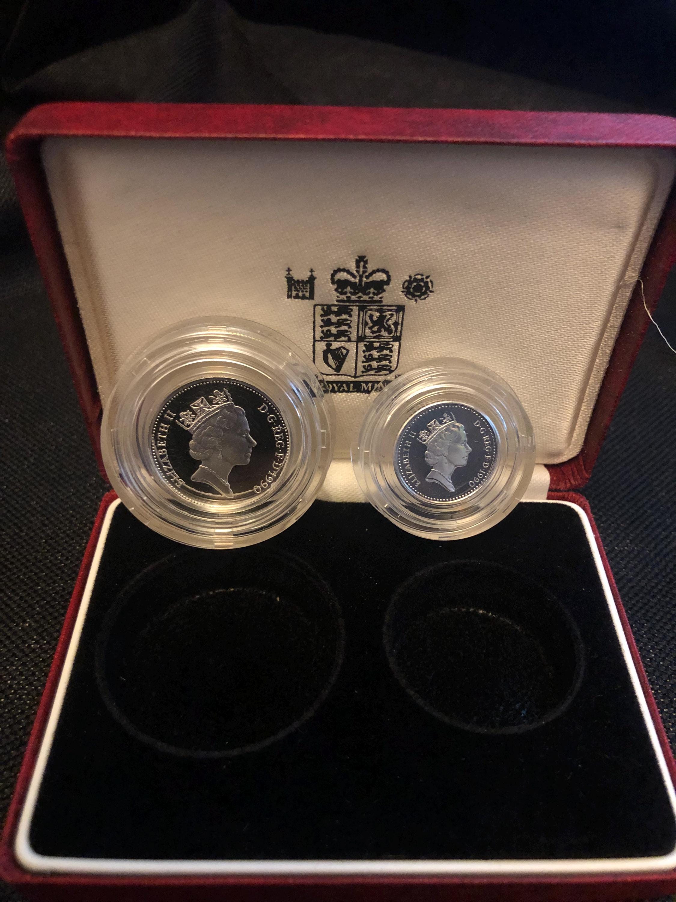 1990 Silver Proof Five Pence Coin Set British Sterling Two Coin - Etsy