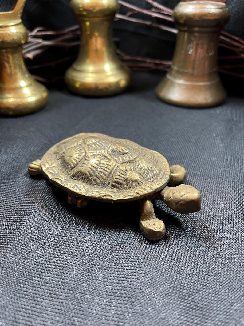 Vintage Brass Tortoise Vesta Case Circa 1950 With Hinged Lid, Good Luck ...