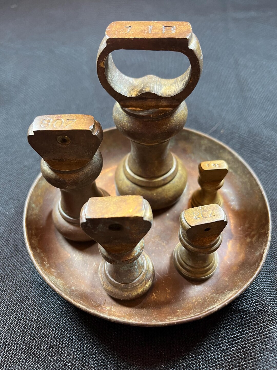 Vintage Weight Set With Copper Tray – Brass Bell Scales 1 Lb to 1 Oz - Etsy