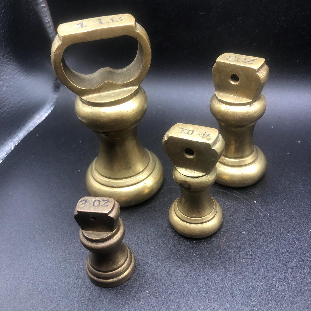 Antique Brass Bell Weights, Set of 4, Vintage Scale Weights - Etsy