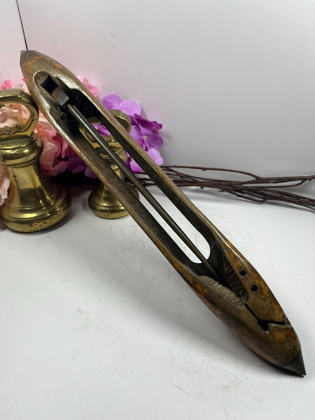 Vintage Wooden Loom Shuttle | Mid-century 14.5" Weaving Tool | Antique ...