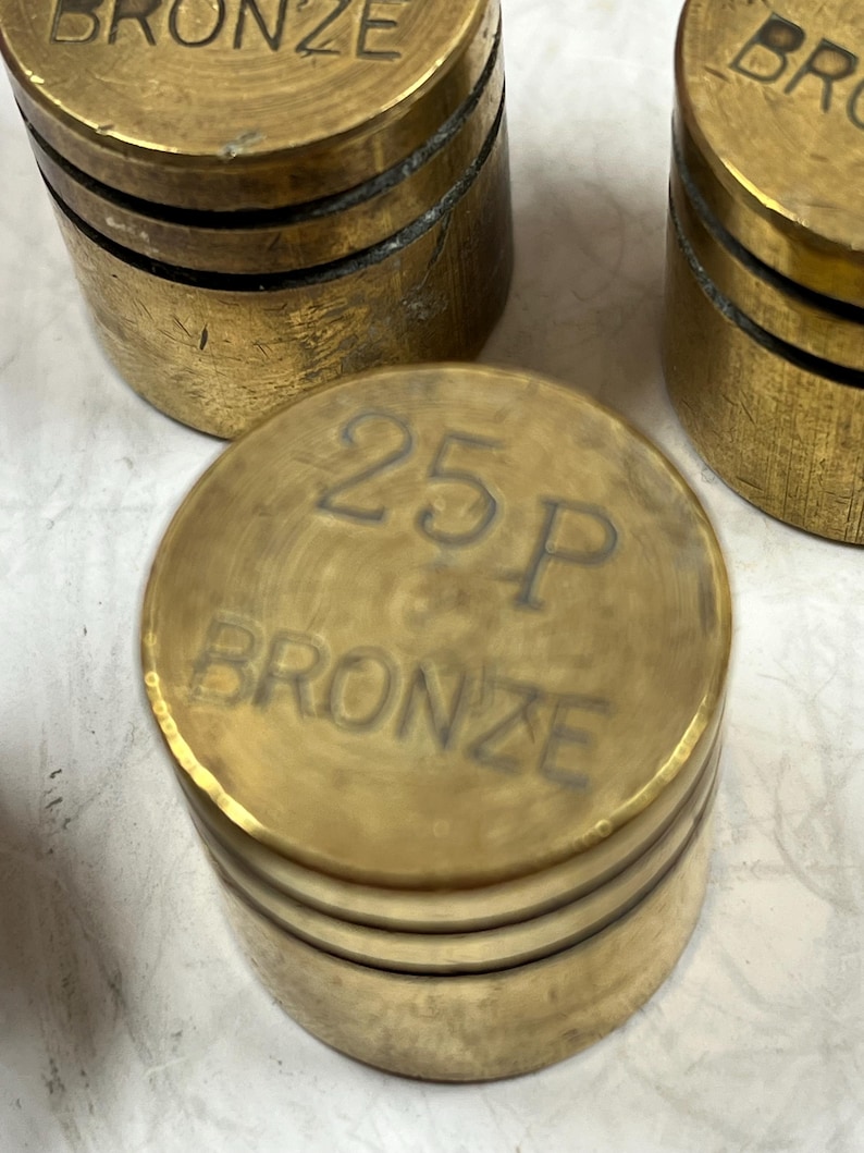 Vintage Bank Weights – Brass & Stainless Steel Coin and Note ...