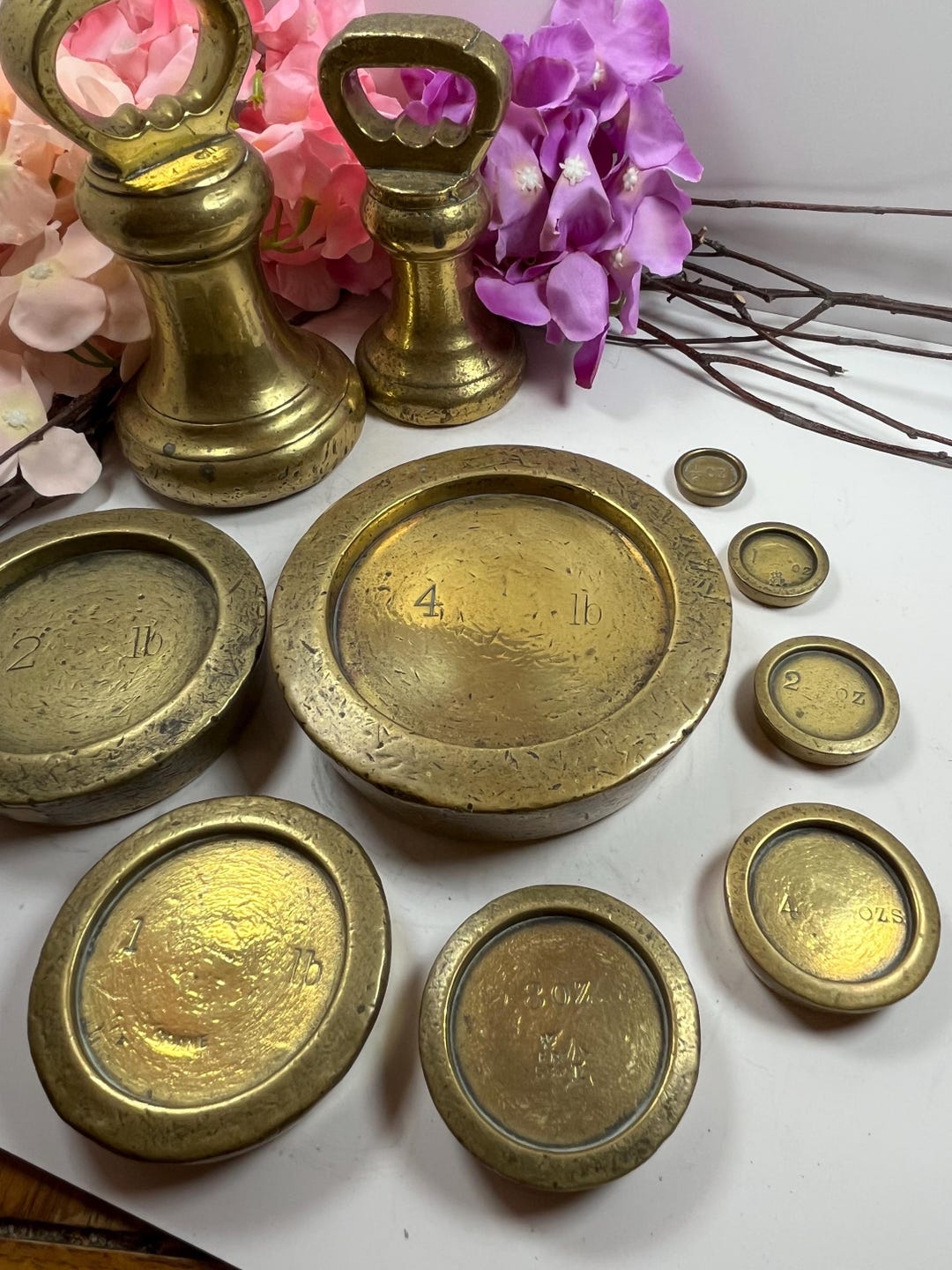 Victorian to QEII Brass Stacking Weights Antique Set UK Cyphers - Etsy